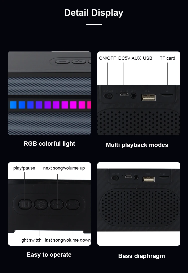 Kisonli LED-916 Sound Bar - Portable Party Speaker with Bluetooth