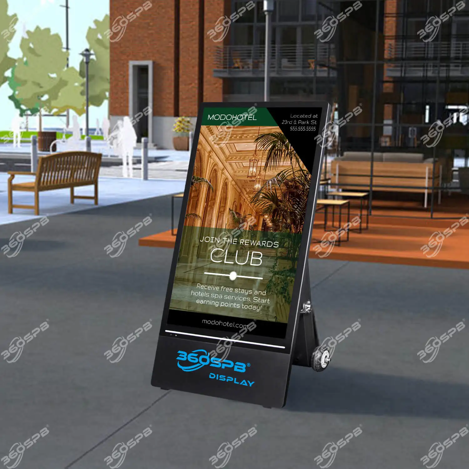 360spb Opo55 Floor Standing Android Portable Digital Signage ...