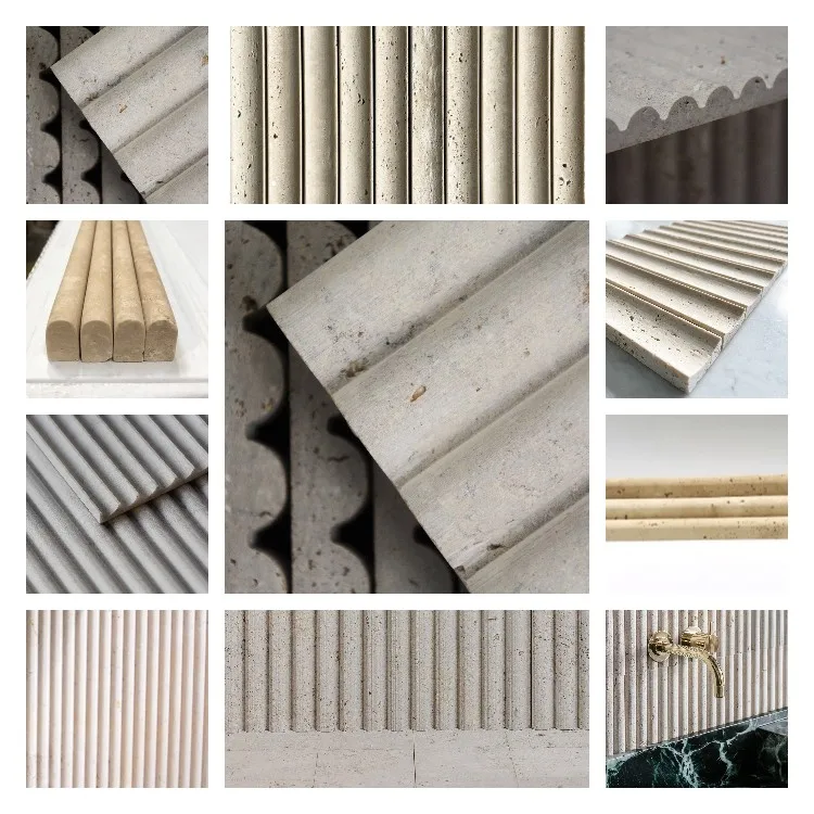 Wall Stone Decoration Marbles Fluted Travertine Tiles Fluted Wall Panel ...