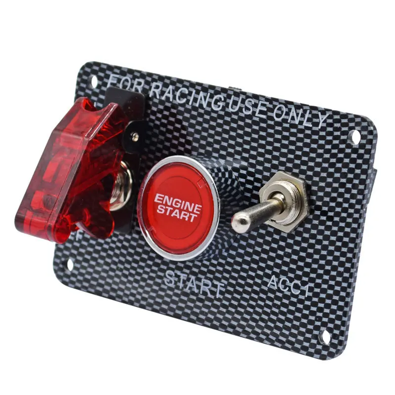 12v Race Car Toggle Ignition Engine Start Push Button Carbon Fiber ...