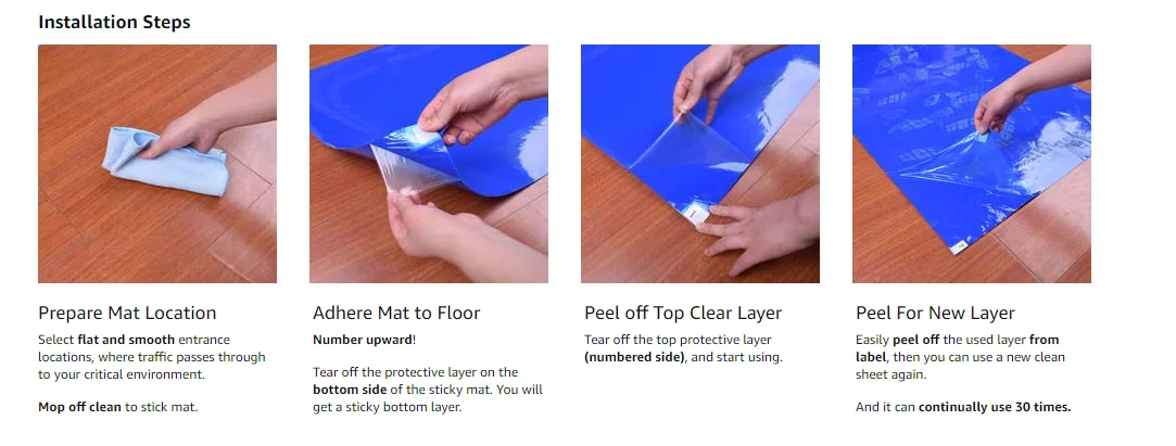 Eco-friendly Cleanroom Dust Removal - HZ-30618 Sticky Mats