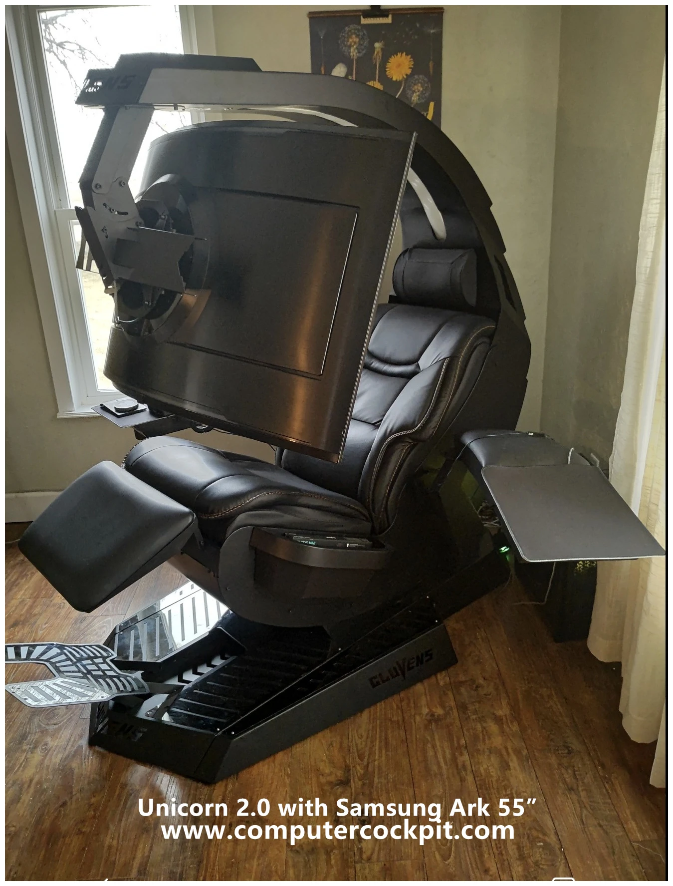 Cluvens Manticore Home Office zero Gravity Workstation Gaming Rig Computer Workstation Leather High Back Support up to 5 Monitor Alibaba