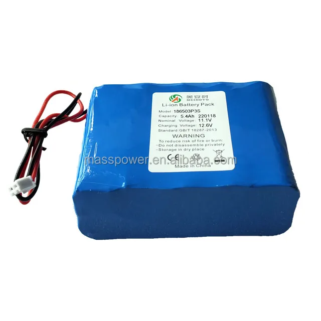 18650 Rechargeable 12V Li-Ion 3S3P 5400mah Batteries Pack