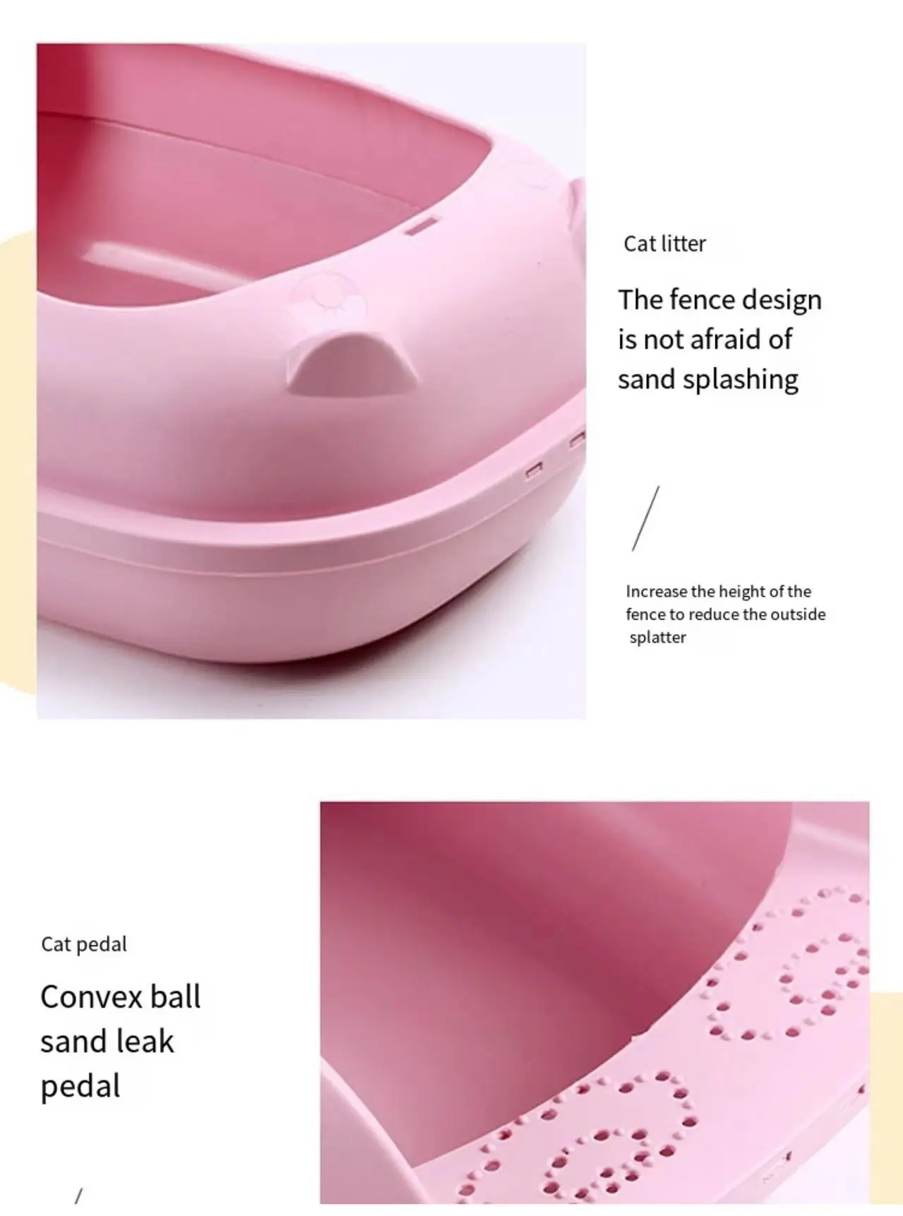 Pet Litter Box Cat Toilet Splash Proof Semi Enclosed Cat Litter Box ...