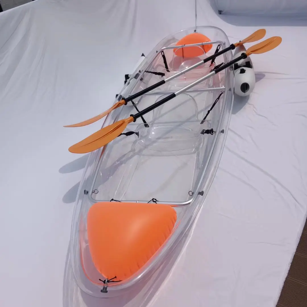 Transparent Canoe Kayak Crystal Kayak Fishing Boat 2 Person Seats clear ...