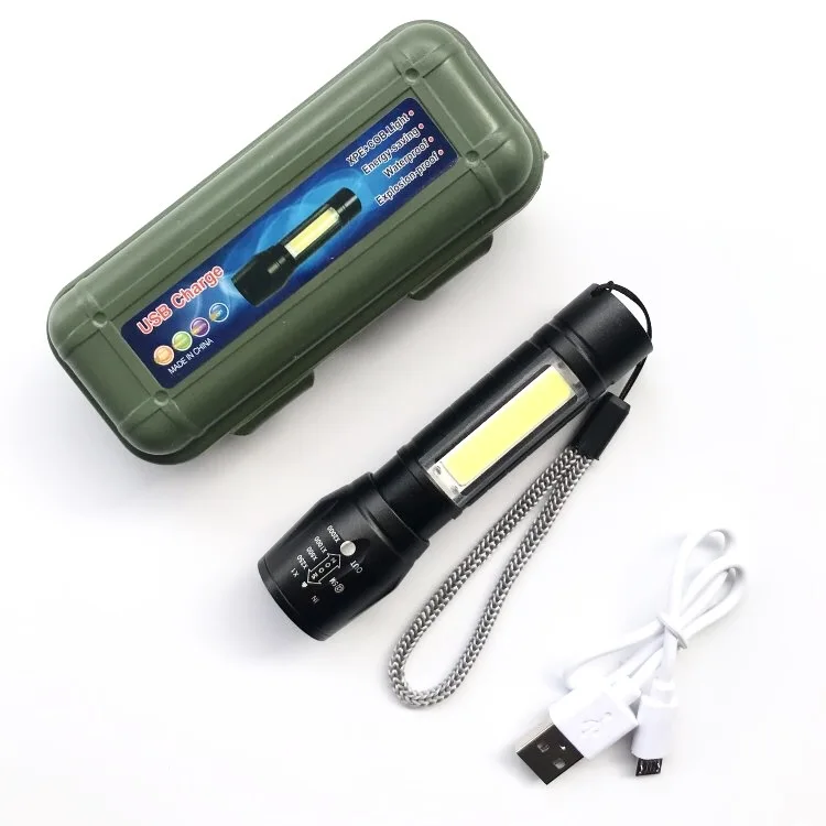 Portable Rechargeable Zoom Led Flashlight Xpe Flash Light Torch Lantern ...