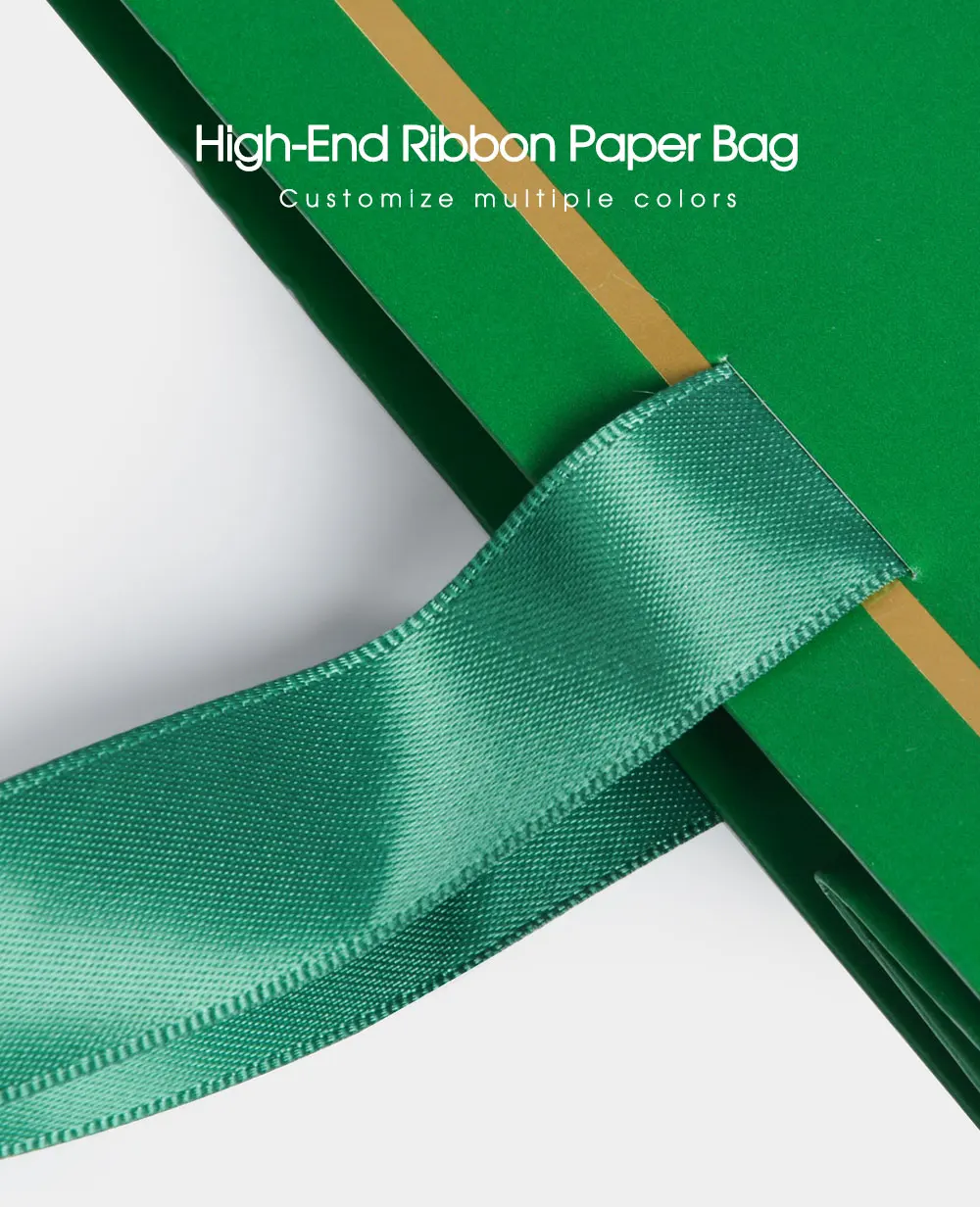 Luxury Ribbon Handle Boutique Shopping Packaging Custom Printed Tote ...