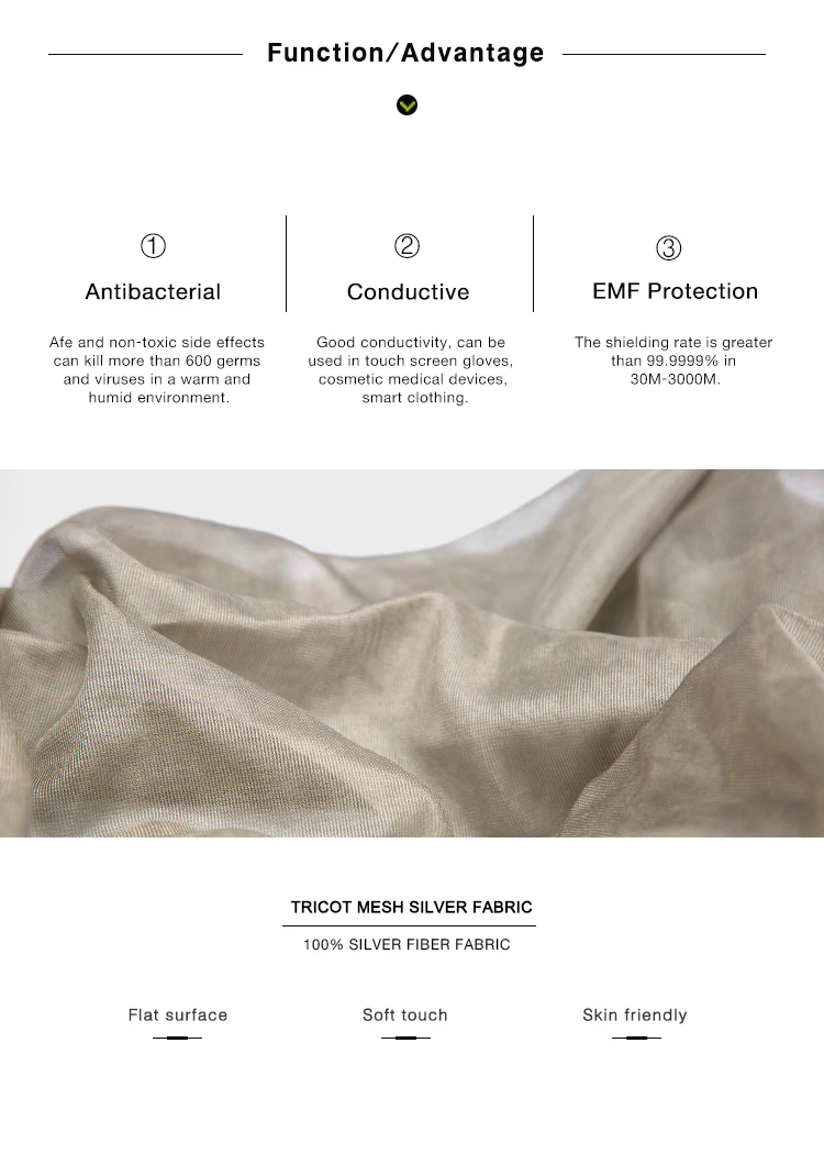 Silver Fiber Anti-Radiation EMF Protection Shielding Fabric