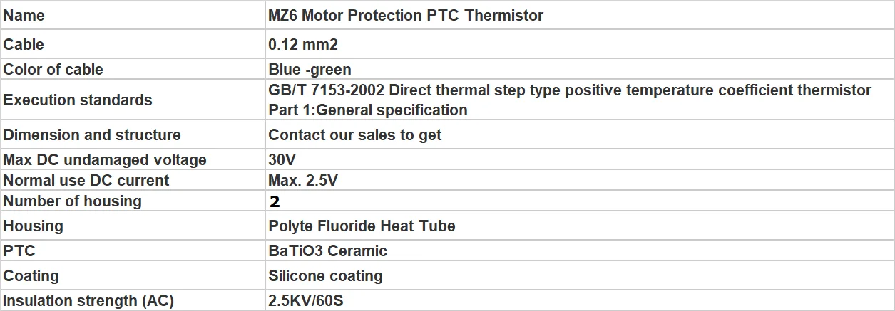 Twin Double Thermistor PTC Temperature Sensor MZ6-115-ZS 115C For Motor ...