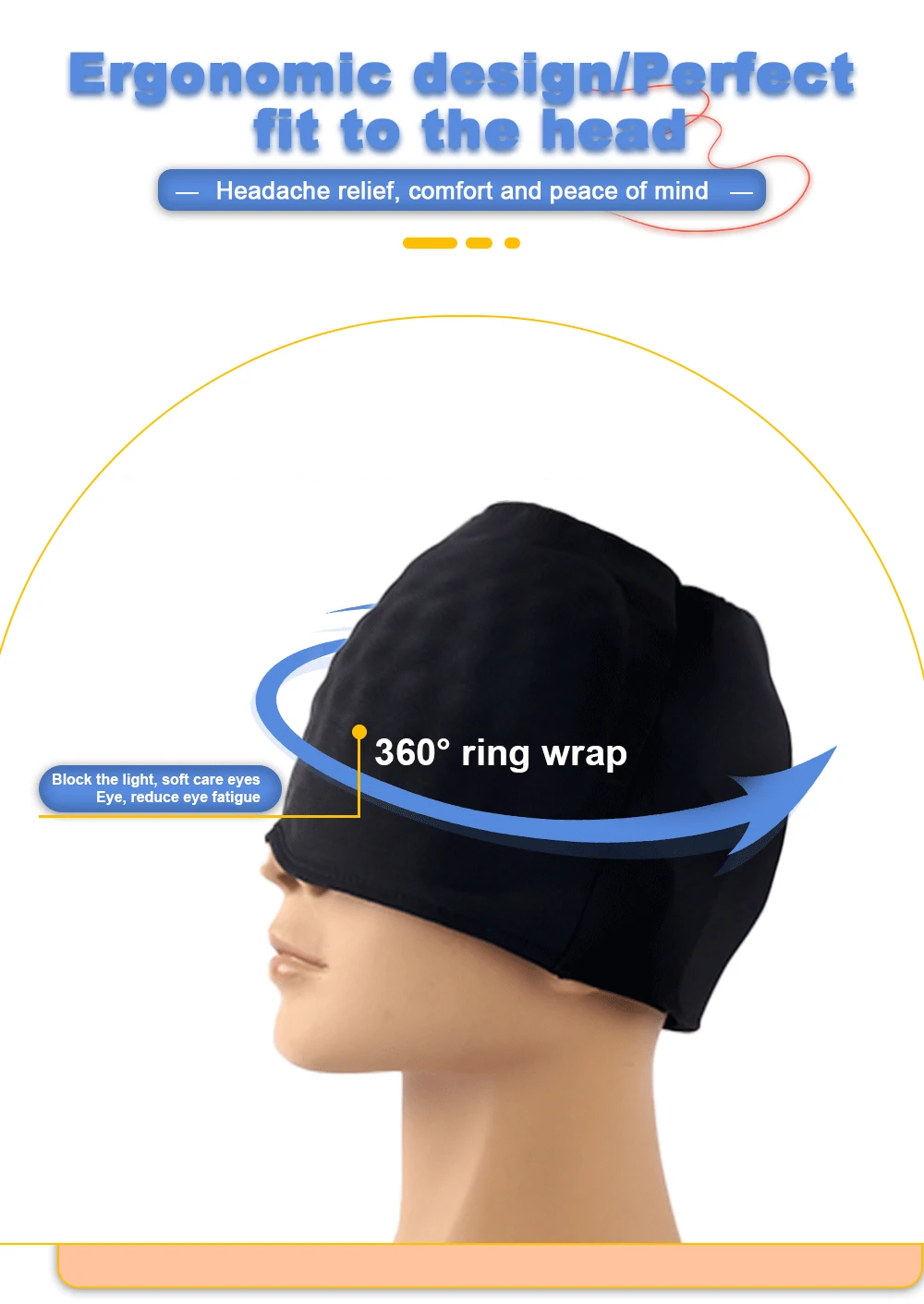 Freeze Hat Gel Cold Pack Headache And Migraine Relief Ice Hats For Head ...