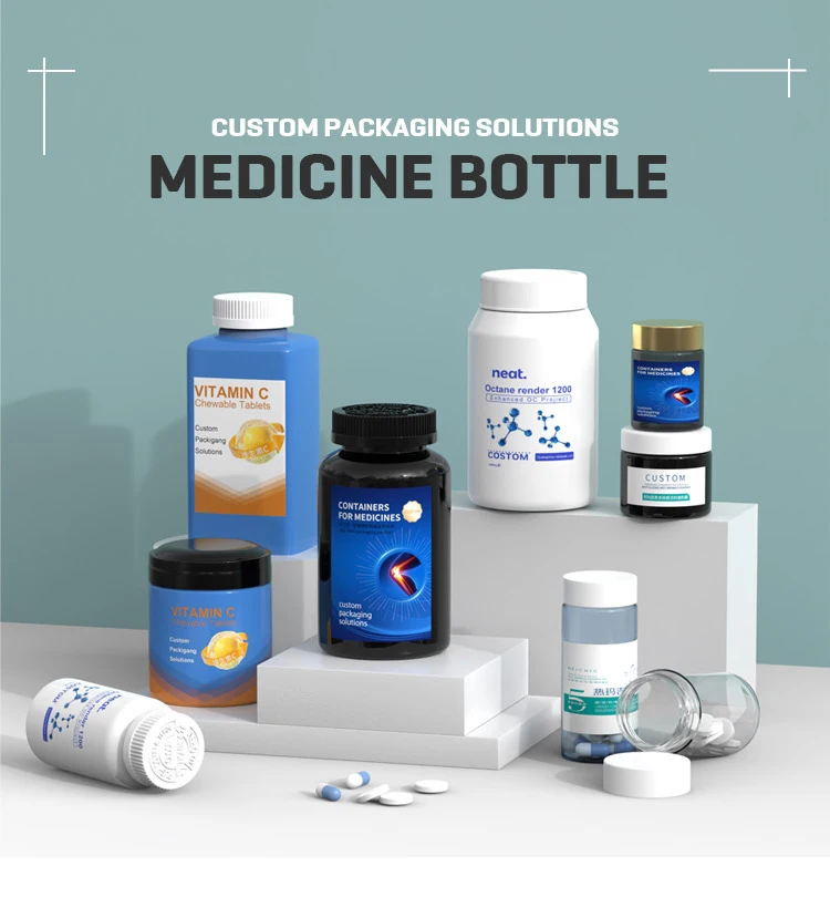 Wide Mouth 120CC Pink Blue Frosted Pill Supplement Bottle