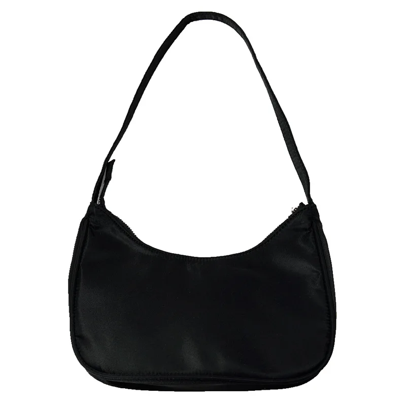 Small Candy Color Nylon Shoulder Tote Bag Women Elegant Feminine Mini ...