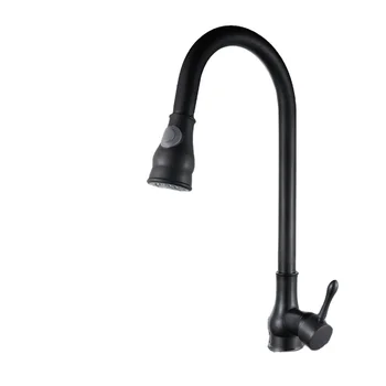 201 Black Color Pull Down Single Head Mixer Water Kitchen Faucet Upc ...