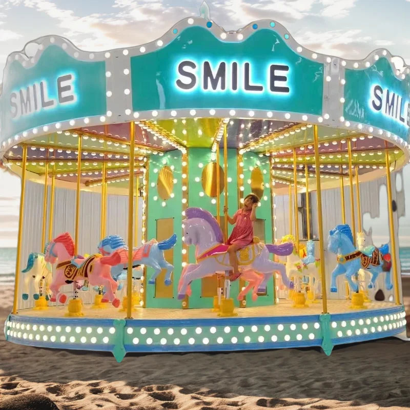 Outdoor Carnival Ride Carousel Music Box Merry Go Round Kids Carousel ...