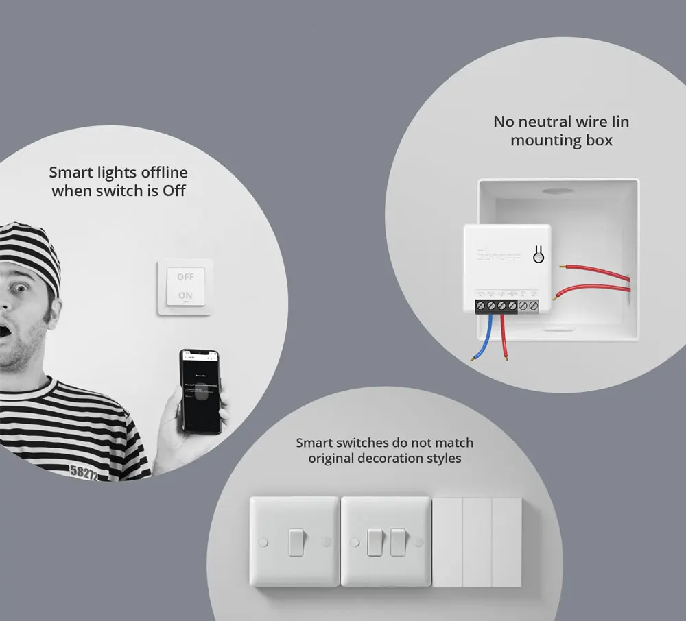 SONOFF S-MATE Remote Controller - Smart No Neutral Wire Solution