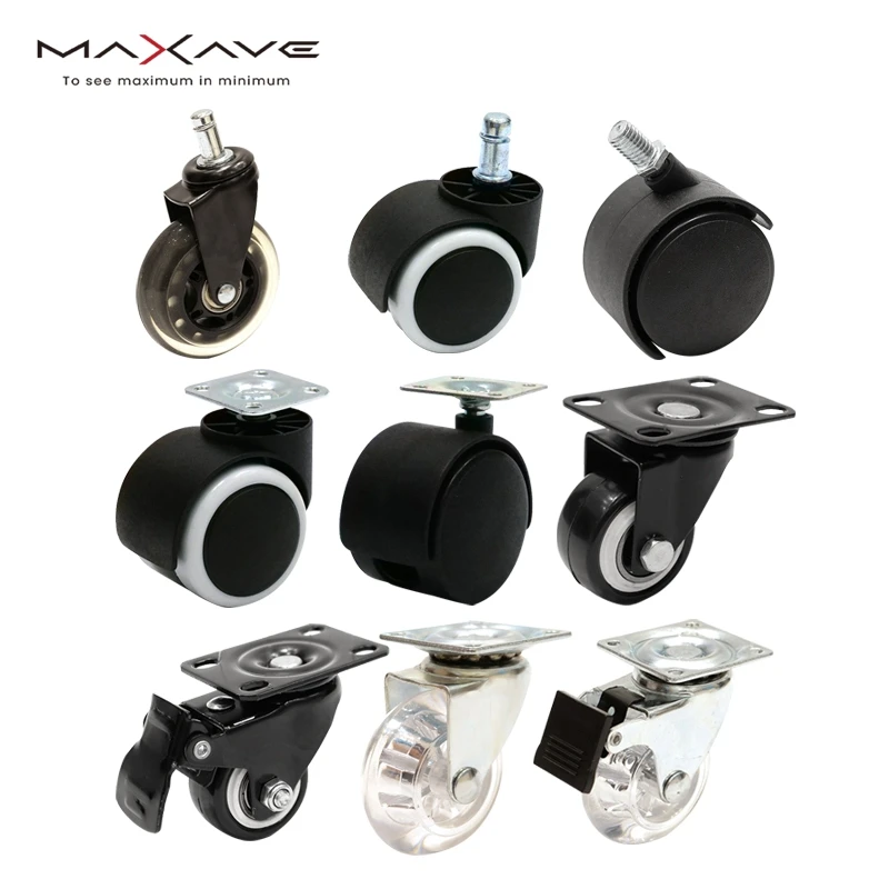 Heavy Duty Furniture Wheel Swivel Black Furniture Wheel 50mm Rubber ...