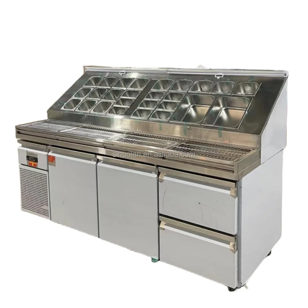 Restaurant Topping Pizza Salad Bar Counter Refrigerator Prep Table ...