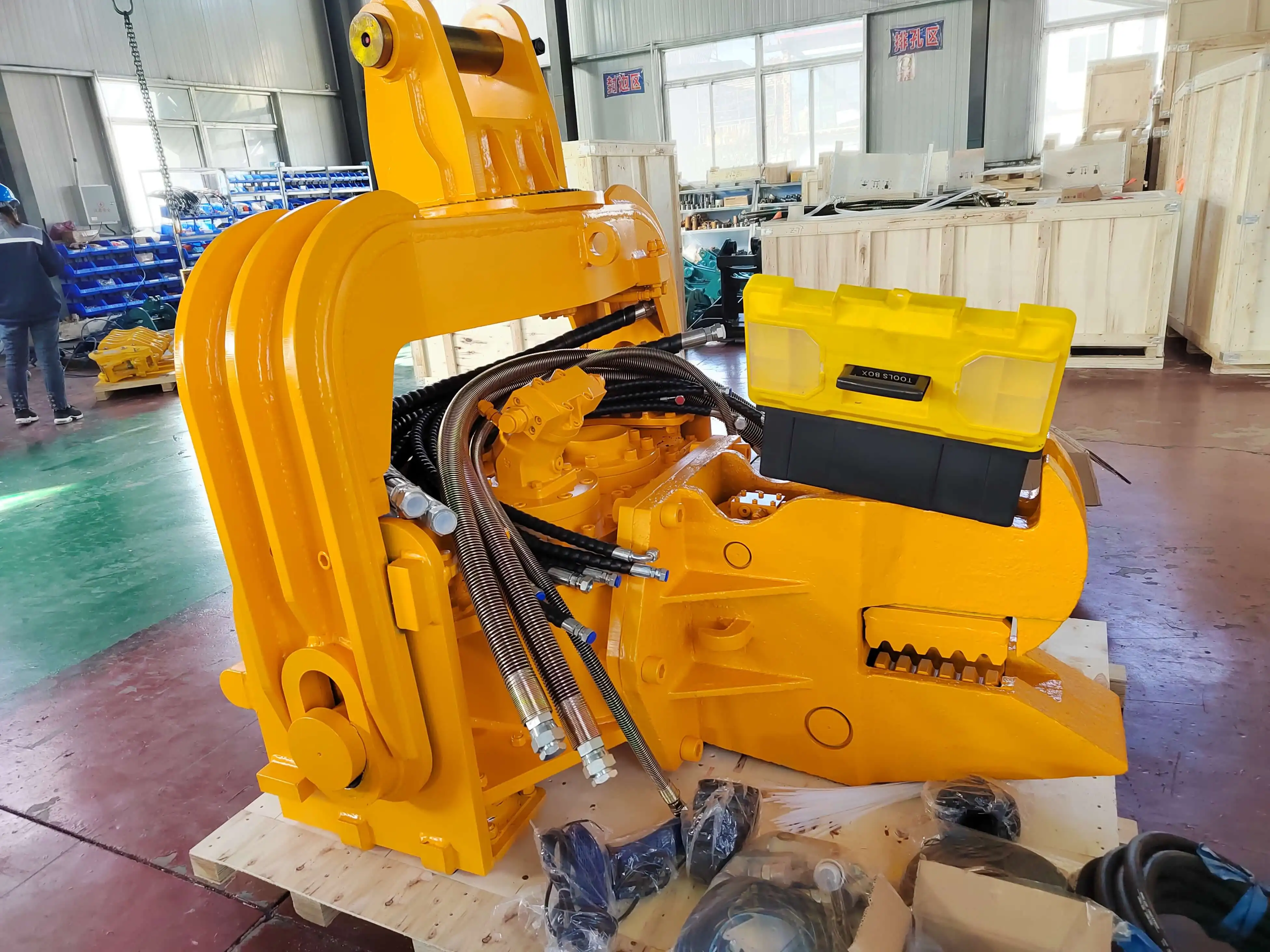 Hydraulic Sheet Pile Vibro Hammer With Extend Long Boom For Zx200 Zx210 ...