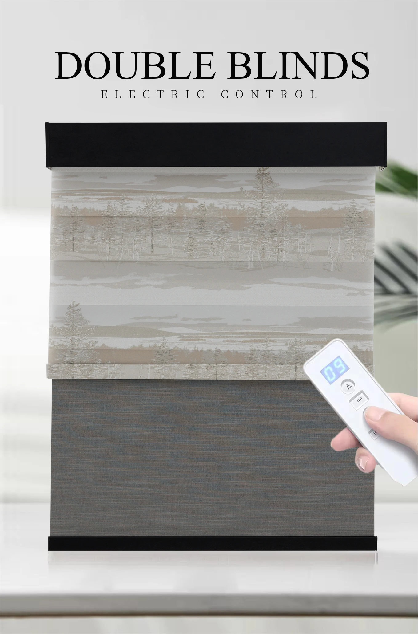 Smart Double Roller Blinds - Customized Blackout Fabric
