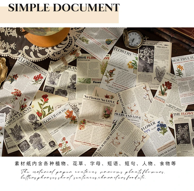 60 Sheets Retro English Old Newspaper Background Paper Creative Collage ...