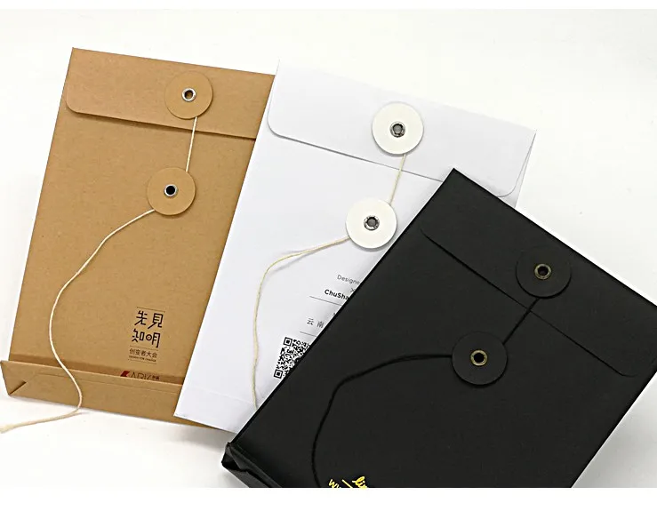 Eco-friendly Recycled Kraft Paper Envelope With Rope A4 Envelope With ...