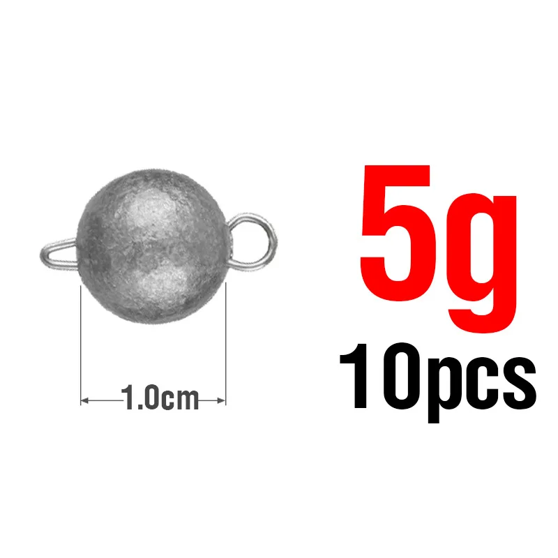 Lead Weight Ball Jighead Soft Lure Jig Hook Lead Weighted Sinkers Jig ...