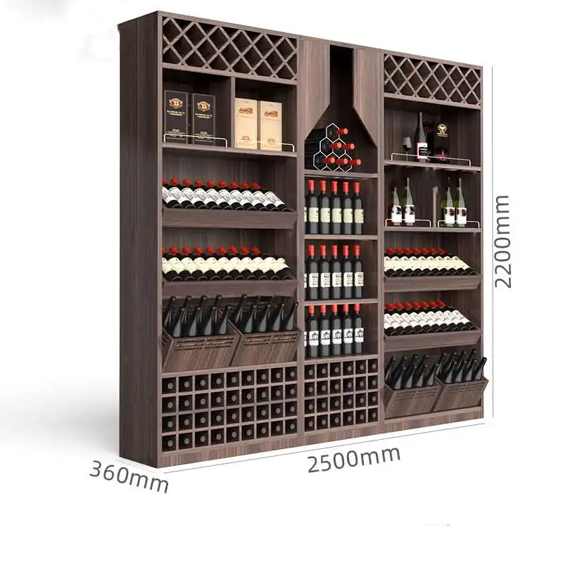 Meicheng Wood Liquor Store Shelves Wall Mounted Wine Rack Display ...