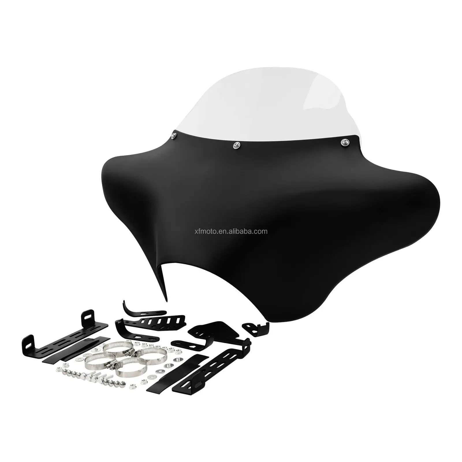 Xf290601-set-mt Matte Black Batwing Fairing Windshield Kit Fit For ...