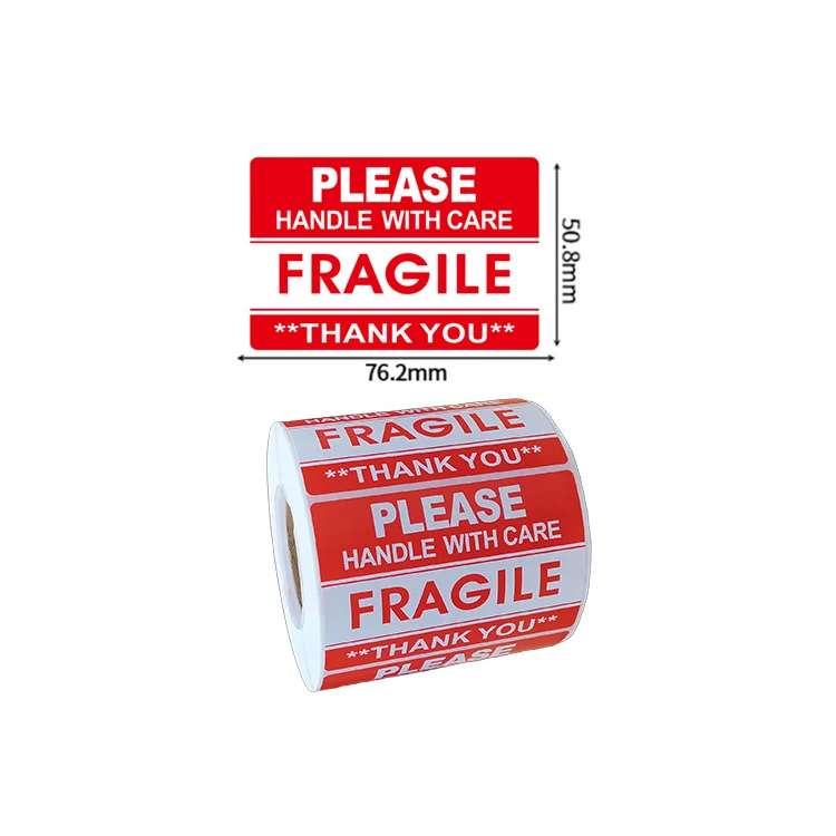 Factory Custom Fragile Label Vinyl Packs Packaging Label Kiss Cut ...