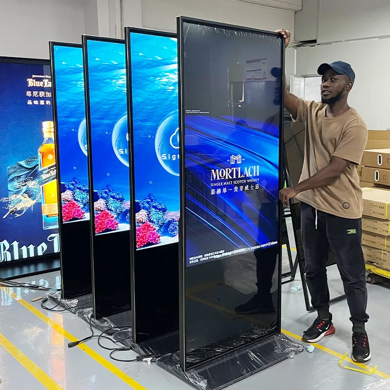 55 Inch HD Floor Standing Digital Signage LCD Touch Screen Display for ...
