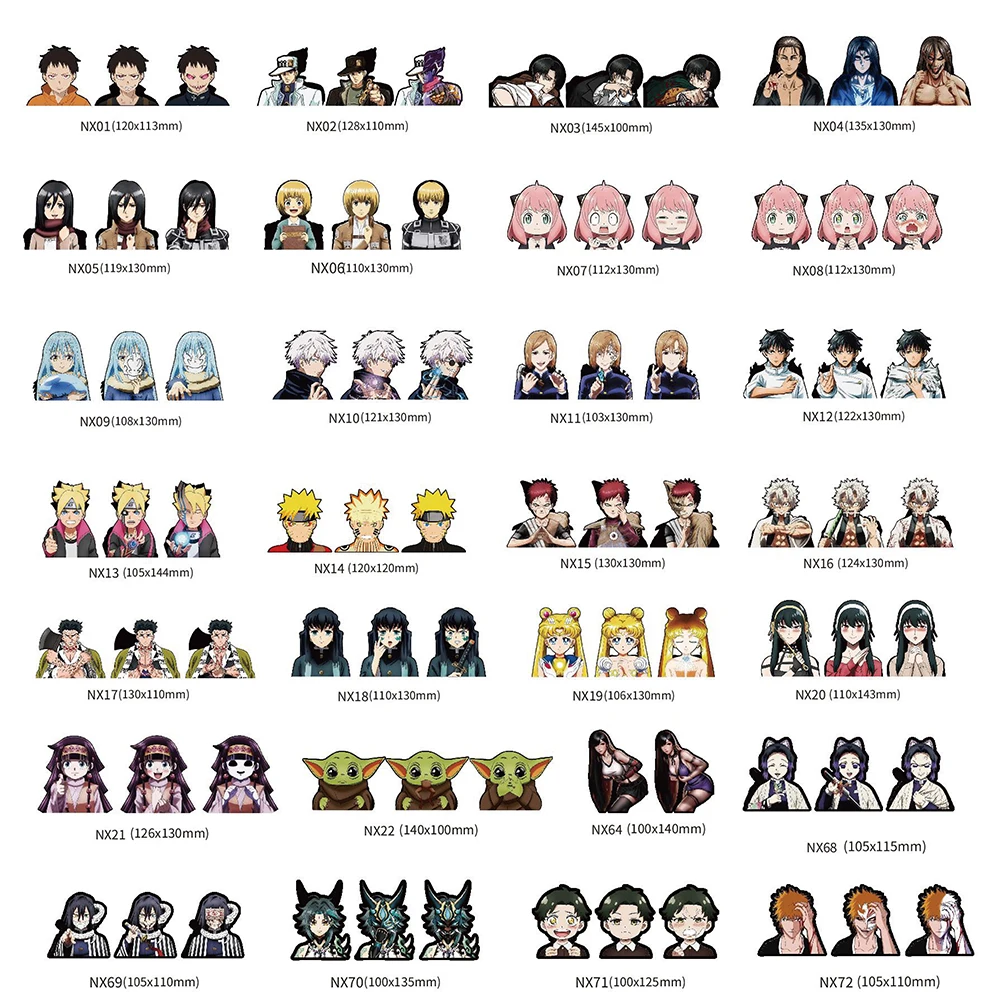 3d Anime Stickers Waterproof Car Decals Luffy Japanese Manga Motion ...