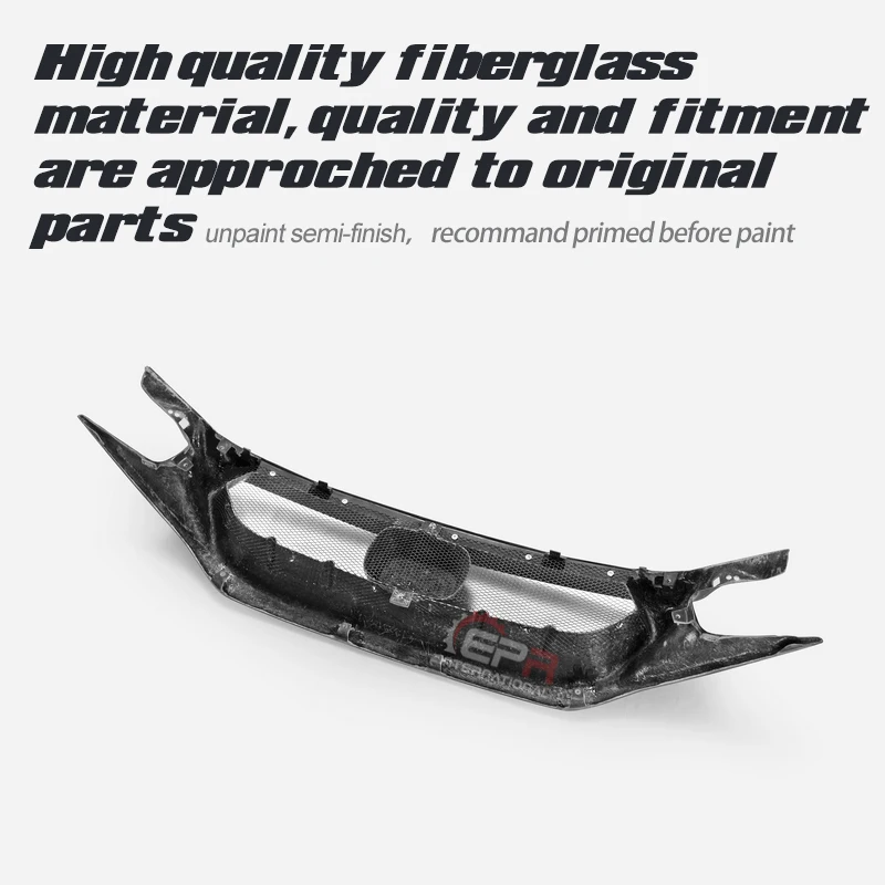For 17 Onwards Civic Type R Fk8 Js Style Frp Front Bumper Grill (also ...