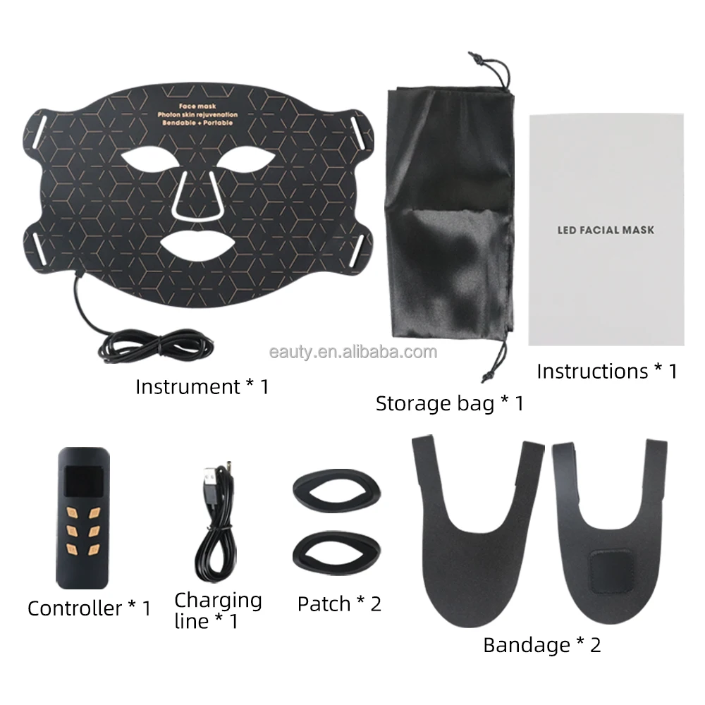 Silicone Led Face Neck Mask Spa Beauty Anti Aging Gel Facial Red Light ...