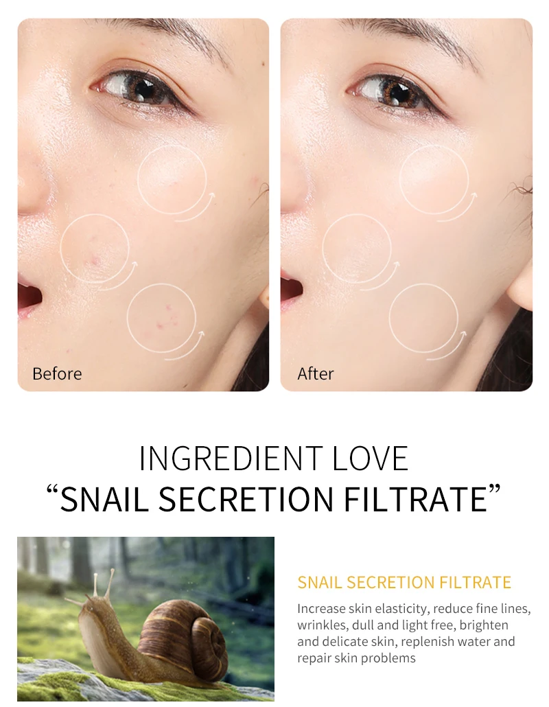 Snail Serum Repair Ampoule For Face With 80% Snail Mucin Extract 30ml ...