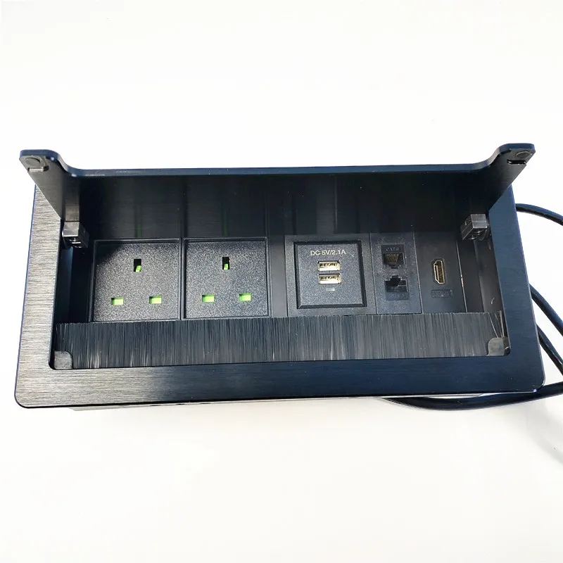 Uk Power Outlet Brush Flip Cover Data Socket /multimedia Desktop Socket ...