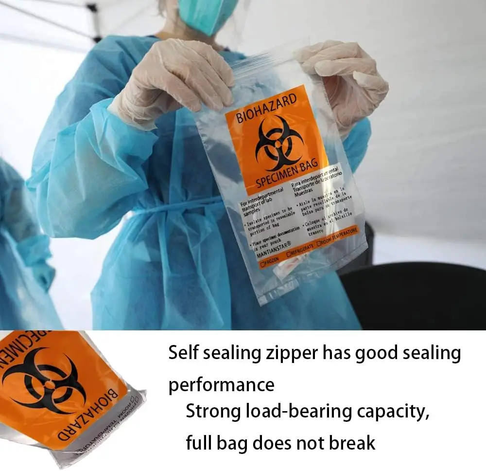 Customized Lab Biodegradable Biohazard Specimen Transport Bags For ...