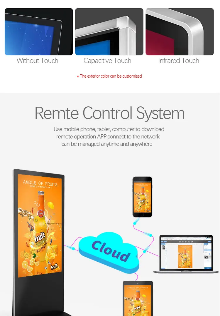 100inch Big Size Shopping Mall Kiosk Customized Smart Android Touch Lcd ...