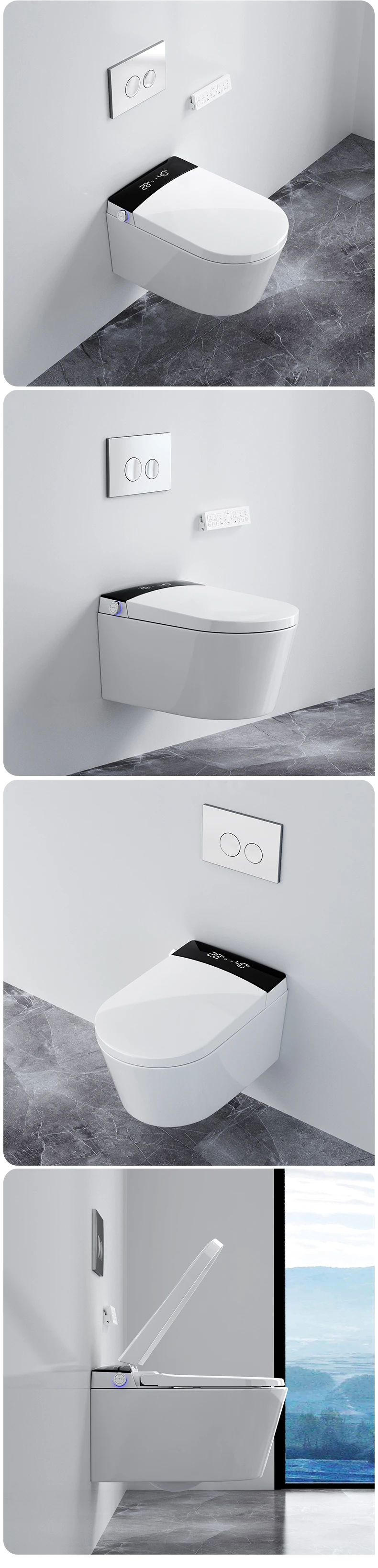 Wall Mounted Concealed Tank European Watermark Bathroom Ceramic ...