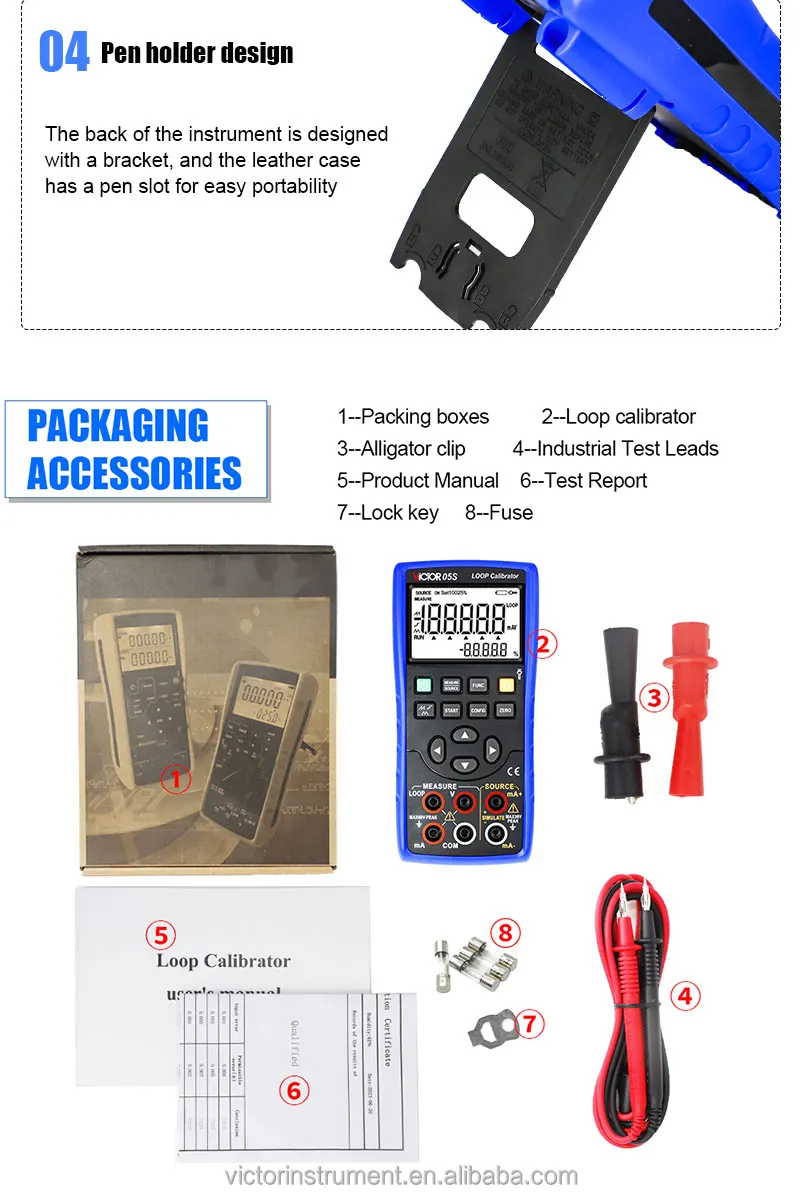 VICTOR 05S New Version Loop Calibrator High Precision Voltage Current Simulation Transmitter ...