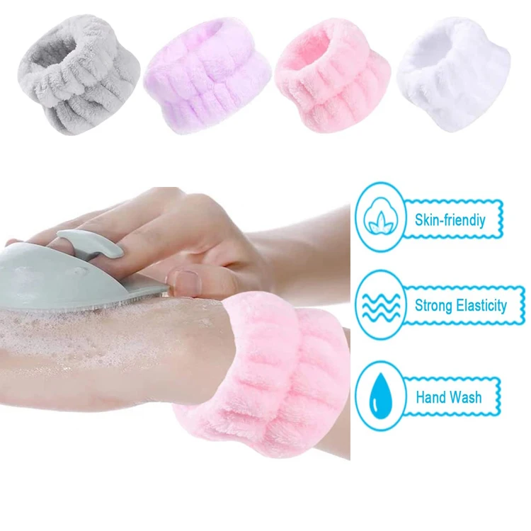 Wholesale Personalized Skincare Microfiber Colorful Spa Wristband For ...