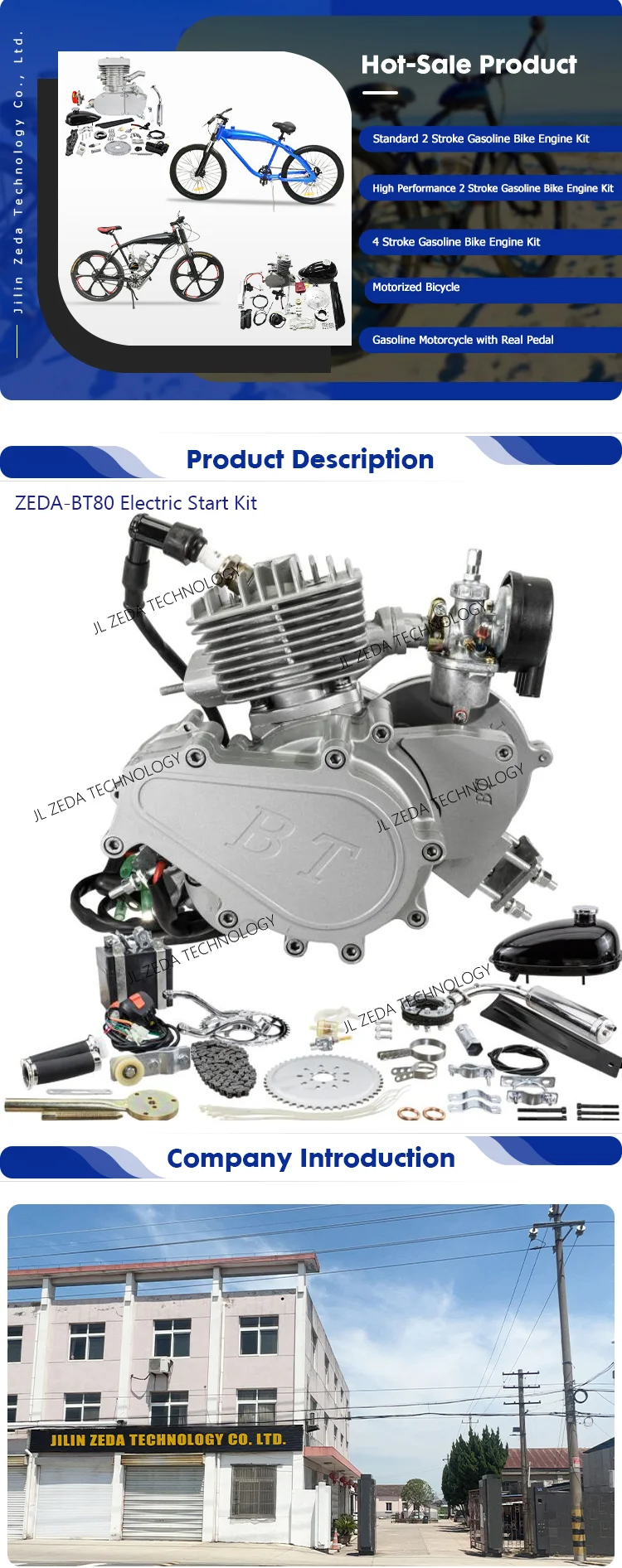 Motor De Carreras De Bicicletas Motorizadas BT80 80cc