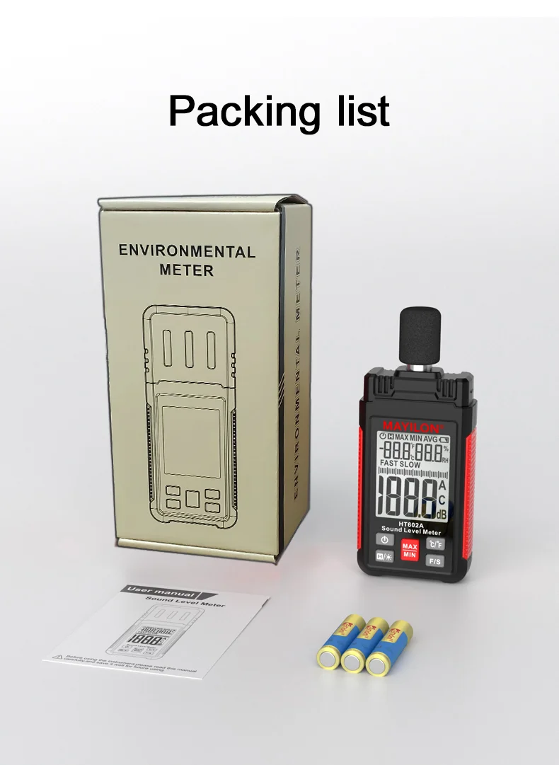 Mayilon Ht602a Digital Sound Level Meters 30~130db Measuring Range ...
