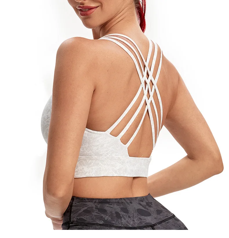 New Arrival Women Gym Bra High Quality Stylish High Elastic Soft Logo Customized Breathable U ...