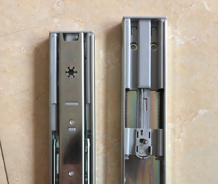 3 Fold Heavy Duty Ball Bearing Drawer Rail 45mm Telescopic Runner ...