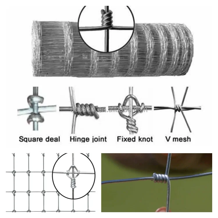 Galvanized Hinge Joint Woven Wire Cattle Fence Livestock Fencing Stay ...