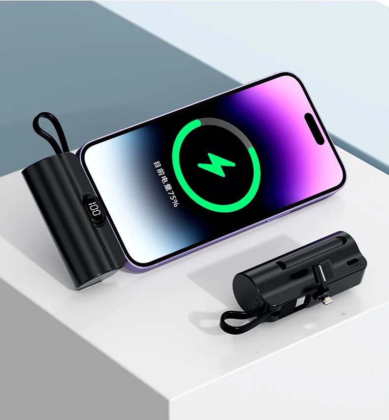 Factory Super Mini Portable Capsule 5000mah Type C For Lightning Mobile ...