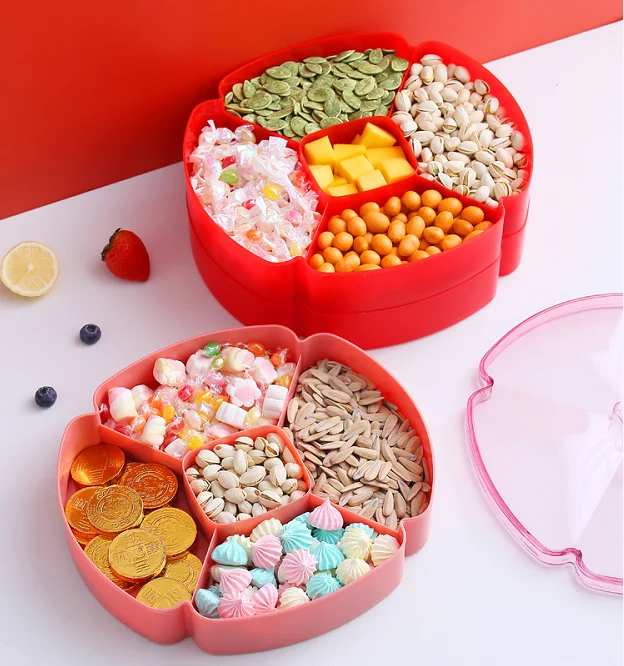 Kjh Live Single Layer Home Snacks Storage Candy Box Newest Rounded Pp ...