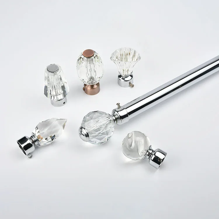 Acrylic Curtain Rod With Acrylic Finial Glass Finials For Curtain Rod ...