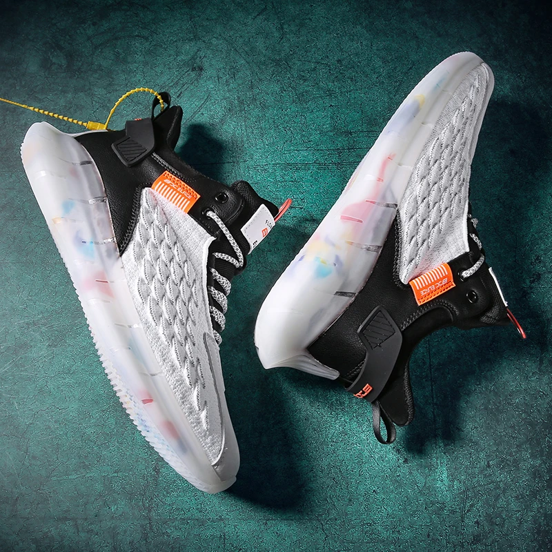 Comfort Lace-up Men Sneakers Breathable Sport Shoes Flying Men Shoes ...