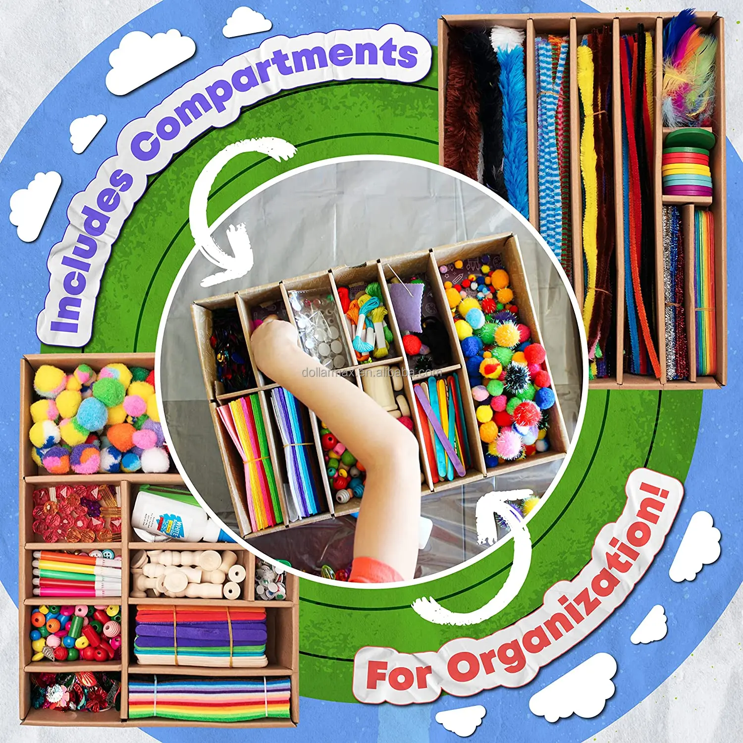 Arts and Crafts for Kids - 1000 Piece Craft Set Box